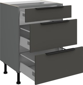 Kuchyňská linka ARIA pi | 300 cm | UNI dvířka | EXTRA VYSOKÁ | ANTIFINGER povrch | antracit/šedá grafit