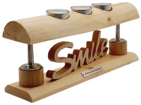 Dekorace Dřevo výrobky Dřevěný svícen SMILE
