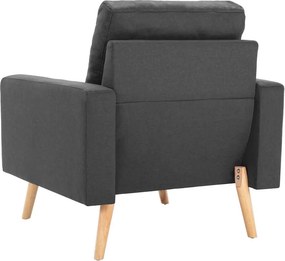 Křeslo tmavě šedé textil 288694