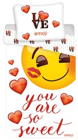 Dětské ložní povlečení Emoji "You are so sweet" 70 x 90 + 140 x 200 cm, český výrobce Tibex
