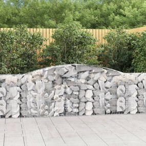 Klenuté gabionové koše 9 ks 400x30x80/100 cm pozinkované železo 3146860