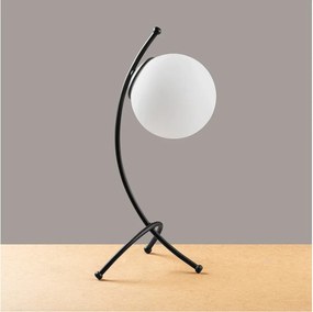 Černobílá stolní lampa se skleněným stínidlem (výška 43 cm) Yay – Opviq lights