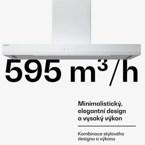 Klarstein Velaire digestoř, Elegantní, minimalistická, výkonná, Energetická třída A++, 595 m³/h, 90 cm