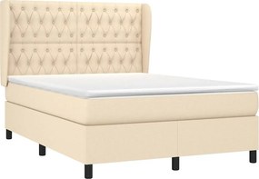 Box spring postel s matrací krémová 140x200 cm textil 3128210