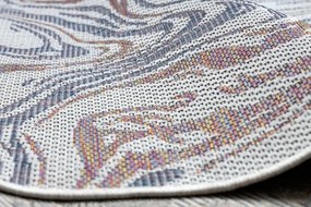 Dywany Łuszczów, Kusový koberec Sion Sisal Waves 2836 ecru/blue/pink – na ven i na doma, 140x190, vícebarevná, chodba / předsíň