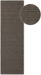 Tmavě šedý/tmavě hnědý ručně tkaný vlněný běhoun 80x250 cm Camden Parker – Ted Baker