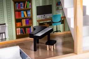 ECOTOYS Třípatrový domeček pro panenky s terasou / od 3 let