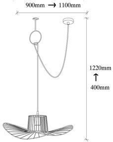 Lustr na lanku TEL 1xE27/40W/230V