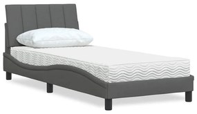 Postel s matrací Hanko tmavě šedá 80 x 200 cm textil 3310490
