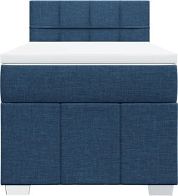 Box spring postel s matrací modrá 90x200 cm textil 3286957