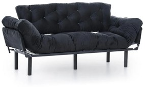 Designová rozkládací pohovka Wilona 185 cm černá