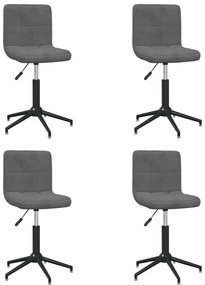 vidaXL 3087668 Marketos Swivel Dining Chairs 4 pcs Dark Grey Velvet (334430×2)