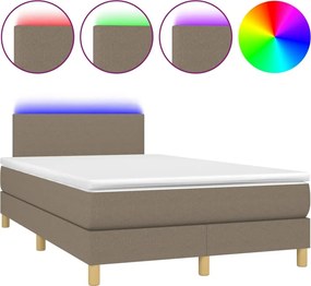 vidaXL Box spring postel s matrací a LED 120 x 200 cm textil [3133545] Barva: taupe