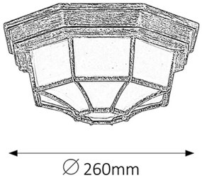 Rabalux 8376 - Venkovní stropní svítidlo MILANO 1xE27/100W/230V IP44