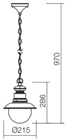 Redo 9046 - Venkovní lustr na řetězu SCOTT 1xE27/42W/230V IP44