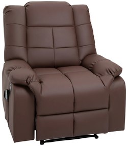 HOMCOM elektrické TV křeslo, s možností náklonu 165°, s 8 masážními body, dálkové ovládání, polohovatelné, koženka, 94 x 99 x 99 cm, hnědé| Aosom
