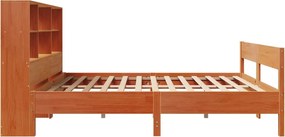 Postel s knihovnou bez matrace 140 x 190 cm masivní borovice 3323001