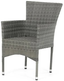 Autronic Zahradní židle, kov, polyratan, šedá, AZC-S2118 GREY