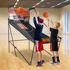 Costway Skládací arkádová basketbalová hra dětský basketbalový koš s 8
