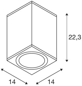 SLV 1003439 Enola Square L, venkovní stropní svítidlo, LED 35W 3000/4000K, antracit, rozměr 14x14cm, IP65