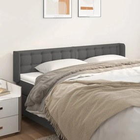 Čelo postele typu ušák šedá 203 x 16 x 78/88 cm umělá kůže 3118880