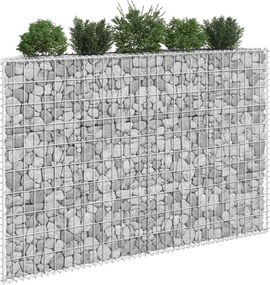 Gabionový vyvýšený záhon trapéz pozinkovaná ocel 150x20x100 cm 145654