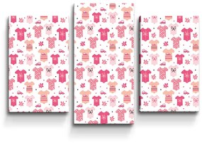 Sablio Obraz - 3-dílný Růžové oblečky - 75x50 cm