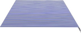 Náhradní plachta na markýzu modrá a bílá 600 x 350 cm polyesterová 311924
