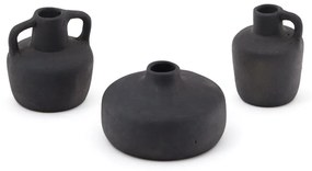 Černé terakotové vázy v sadě 3 ks (výška 6 cm) Sofra – Kave Home