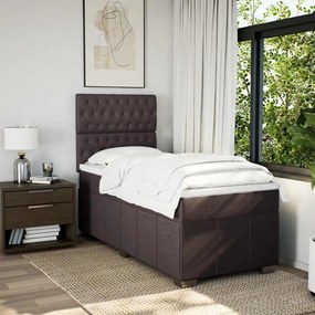 Box spring postel s matrací tmavě hnědá 90x200 cm textil 3293861