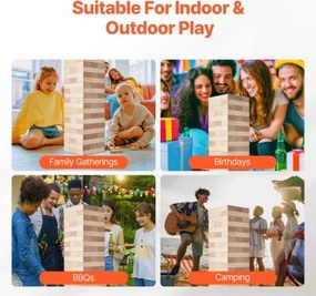 Hračka Tumbling Timber hračka 60 bloků Giant Tumble Věž Blocks Hra Taška