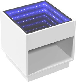 Noční stolek s Infinity LED bílý 50 x 50 x 50 cm 3284084