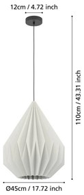 Závěsná lampa EGLO Minting paper, Ø 45 cm