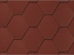 Onduline Asfaltový šindel Bardoline CLASSIC hexagonal, červená, 2 m2