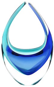 Skleněný košík, modrá a tyrkysová, 15 cm | České hutní sklo od Artcristal Bohemia