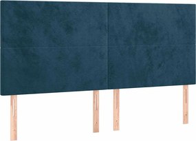 Čelo postele tmavě modré 200x5x118/128 cm sametové 3116122
