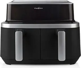 Nedis KAAF320BK černá / Horkovzdušná fritéza / 2x 4.2 l / 2600 W / Čas