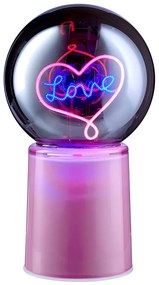 GLOW BALL Dekorační koule "Love" - fialová
