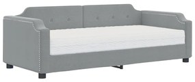 vidaXL Válenda s matrací světle šedá 90 x 190 cm textil