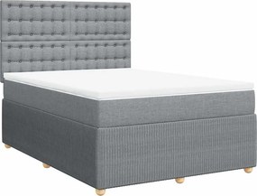 Box spring postel s matrací světle šedá 140 x 200 cm textil 3292093