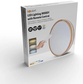 Solight LED osvětlení s dálkovým ovladačem Woody, 60W, 4200lm, 50cm, změna chromatičnosti, stmívatelné