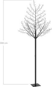 vidaXL Vánoční strom 600 LED světlo třešňový květ 300 cm [51271] Barva: Vícebarevný