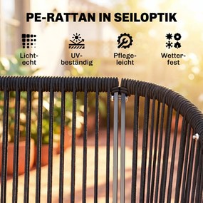 Outsunny ratanová houpačka Hollywood pro 2 osoby — zahradní lavice s nastavitelnou stříškou a polštáři, A-rám, nosnost 240 kg, 178 × 120 × 172 cm (tm…