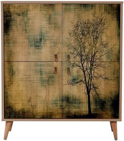 Dřevěná skříň Ananias Tree, výška 111 cm