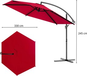 Zahradní slunečník Aluni 330 cm červený