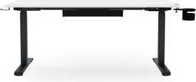 Elektrický stůl s nastavením výšky ergonomický antracitově-bílý, 1400x700 mm: ARIA