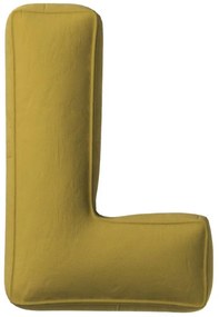 Yellow Tipi Olivově zelený sametový polštář písmeno L 40 cm
