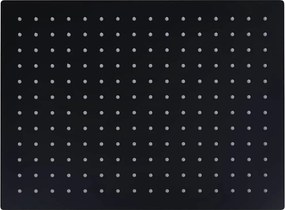 Sprchová hlavice nerezová ocel 40 x 30 cm obdélníková černá 147701