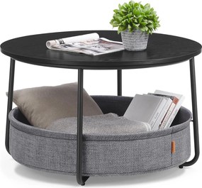 Kulatý konferenční stolek průměr 75 cm, inkoustově černý-šedý