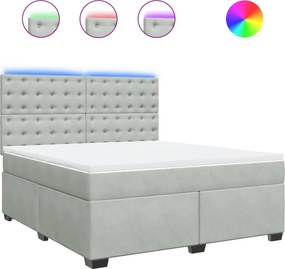 Box spring postel s matrací světle šedá 180x200 cm samet 3293290